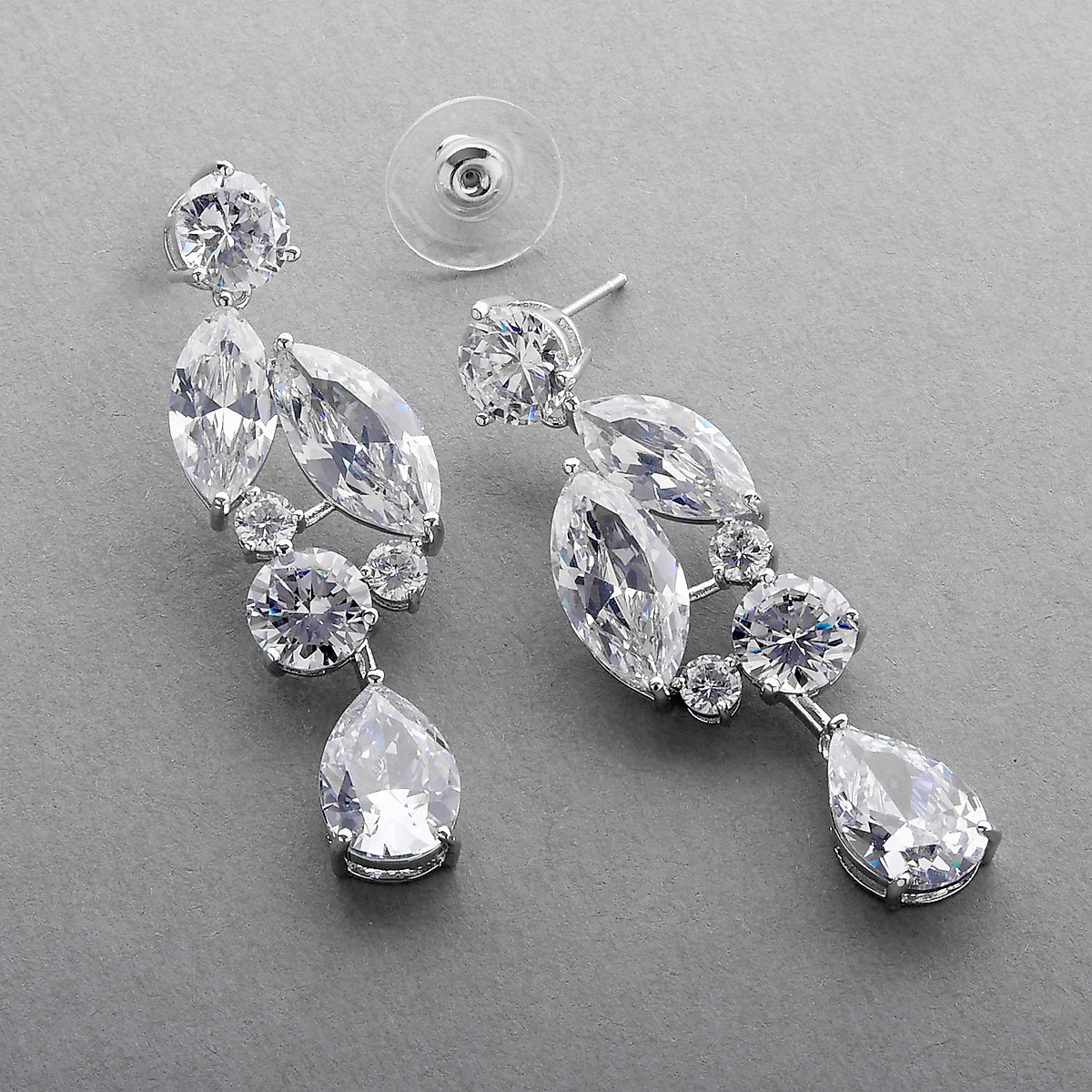 Mariell Bridal and Wedding Large Statement Earring, Bold Size Cubic Zirconia Crystal Jewelry for Brides, Pageant, Prom and Mother of the Bride