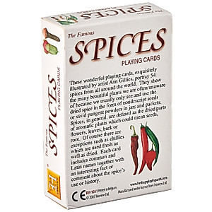 Heritage Products Spice-themed Playing Cards, 54 Cards, All Ages, Educational, Thematic, Unisex, Brown, Yellow, Red, Paper, No Assembly Required, 1 Pack