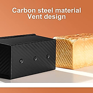 VTOSEN Bread Baking Pan - Non Stick Bread Bakeware Mold with Wavy Grain Vent for Homemade Bread - Perfect Bread Loaf Pan for Bakery Kitchen(Black)