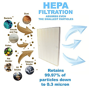 HQRP Filter Set (True HEPA + 4 Carbon) compatible with Winix P300, 5300, 5500, 6300, 5300-2, 6300-2, C535, AM90, WAC5300, WAC5500, WAC6300 PlasmaWave, Filter A 115115 Replacement
