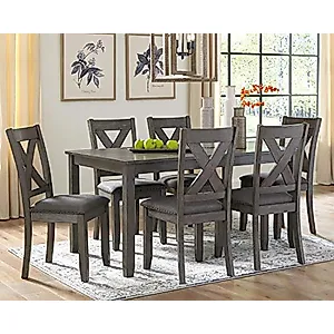 Signature Design by Ashley Caitbrook Rustic 7 Piece Dining Set, Include Table and 6 Chairs, Gray