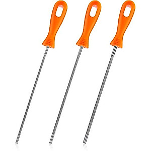 Chainsaw Chain Sharpening File Chainsaw Sharpener File Round Sharpening File Steel Chainsaw File with Plastic Handle for Chainsaw (3, 5/32, 7/32, 3/16 inch)