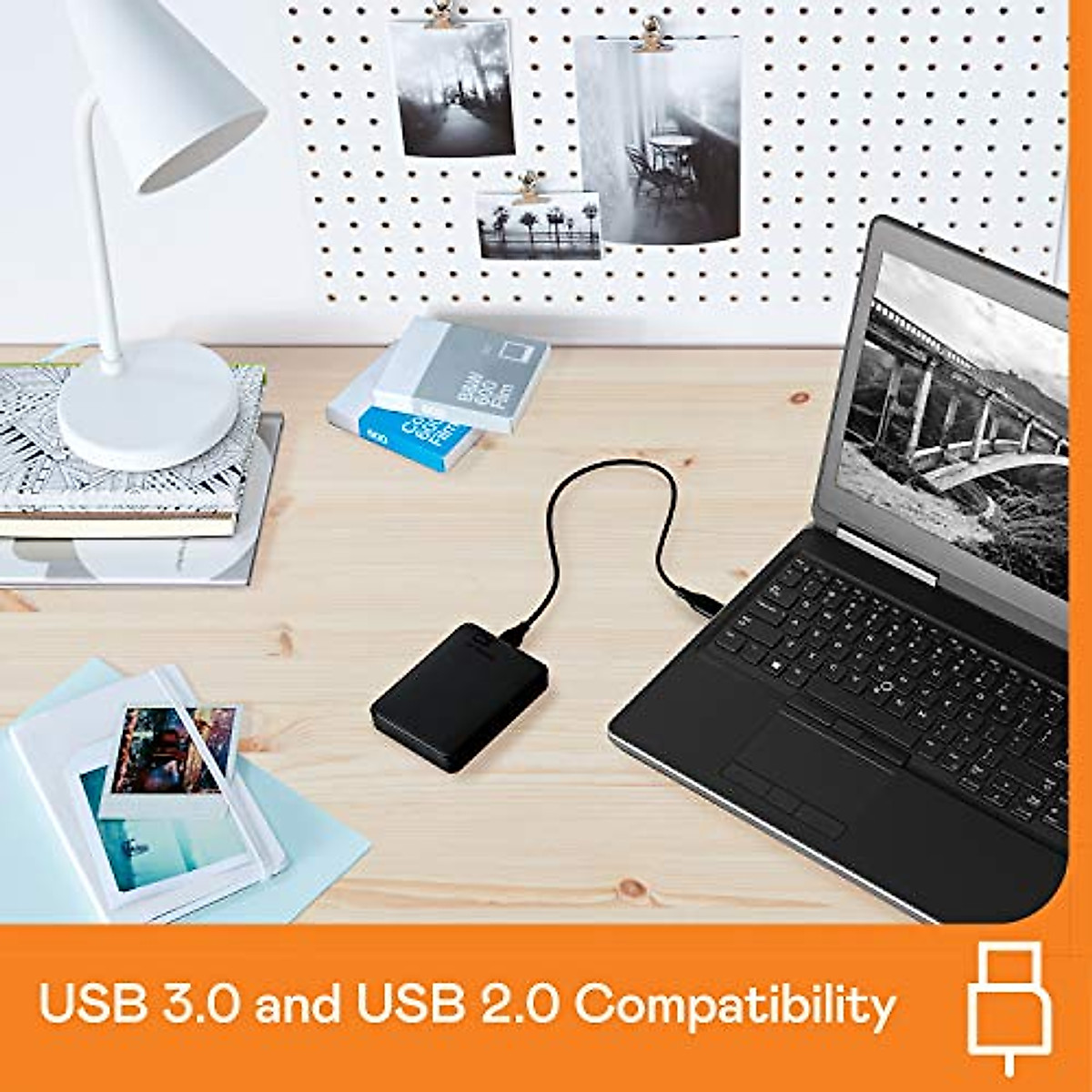 WD 5TB Elements Portable HDD, External Hard Drive, USB 3.0 for PC & Mac, Plug and Play Ready - WDBU6Y0050BBK-WESN
