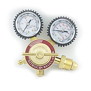 RX WELD Nitrogen Regulator with 0-600 PSI Delivery Pressure Equipment Brass Inlet Outlet Connection Gauges,Great for HVAC Purging, Brazing and Soldering