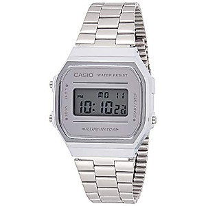 Casio A168WEM-7 Men's Youth Collection Mirror Dial Alarm Chronograph Illuminator Digital Watch