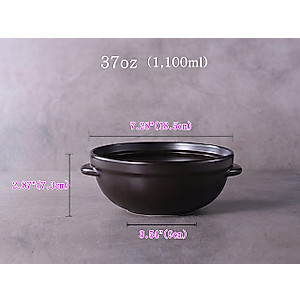 GREATUS Korean Dojagi R Pot/Premium Korean Stone Pot with lid Stone Bowl Ttukbaegi Dolsot (Small)