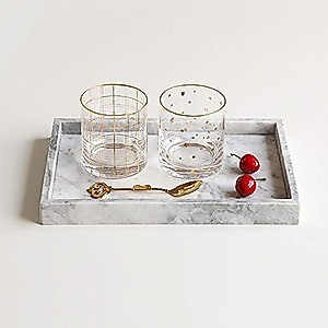 StonePlus Natural Marble Elegant Jewelry Tray Stone Organizer for Dressroom/Bathroom/Coffeeshop (Cloud Grey, 9.84Lx5.91Wx1.18H)