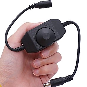 weideer 2Pcs DC12V-24V LED Strip Lights Dimmer Switch PWM Rotary Dimmer Controller Inline Dimmer Switch for LED String Lights Christmas Lights Black K-018-BK