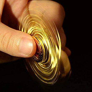 Gold Fidget Spinner Magic Orb Anxiety Toys Stress Relief Reducer Spin Fidgets Hand Bearing Tri Spinner Finger Spinners Toy Focus Fidgeting Restless Novelty Gift for Adults Kids