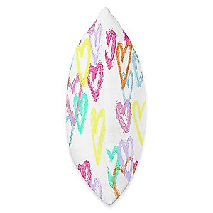 Pink Sky Preppy Art Decor Preppy Art, Hearts, Rainbow, Valentine's Day Throw Pillow, 16x16, Multicolor
