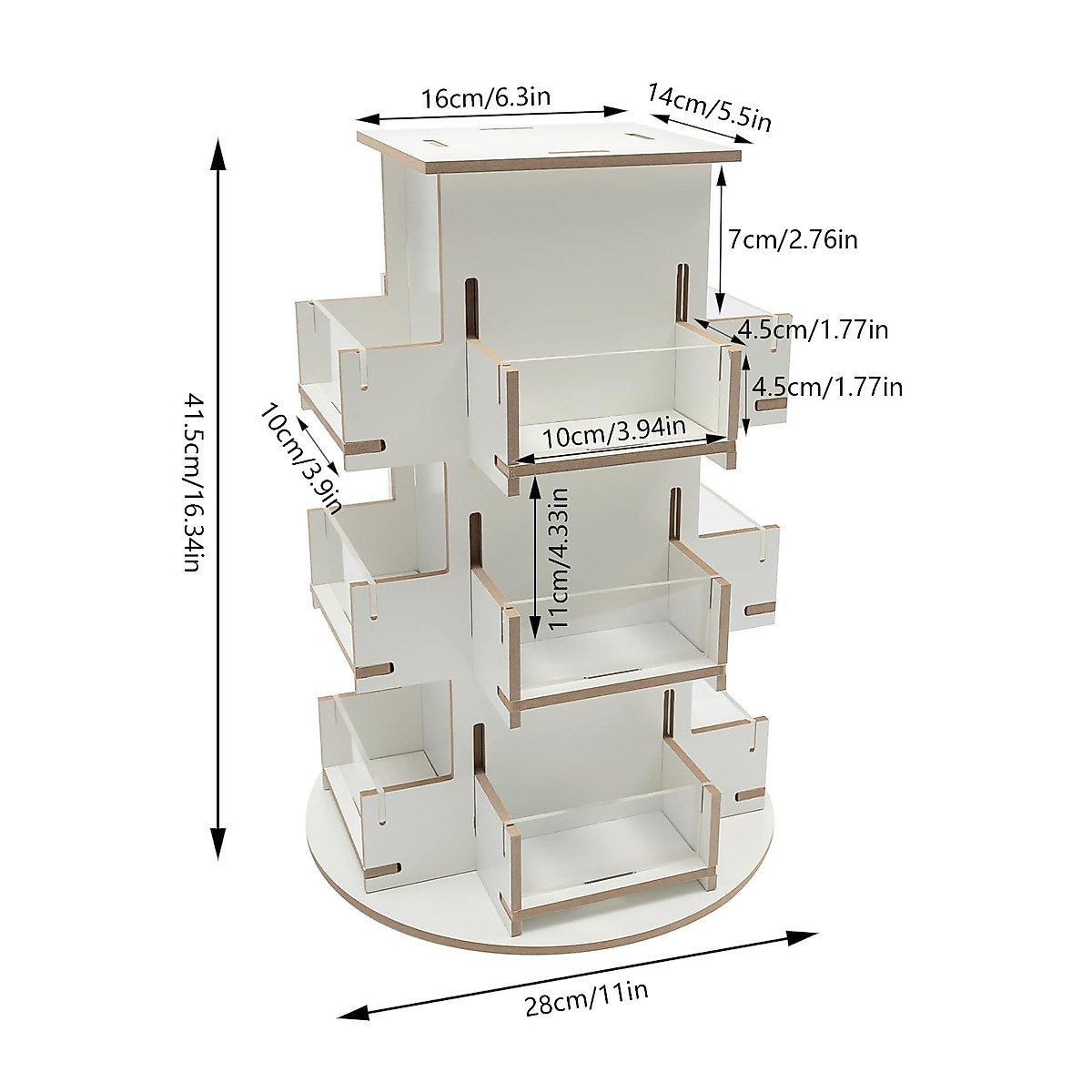 TFCFL Card Display Stand, Card Display Rack,3 Tier Acrylic Sticker Display Stand 360° Rotating Display Shelf for Coasters, Stickers, Retail, Showcase, Tradeshow