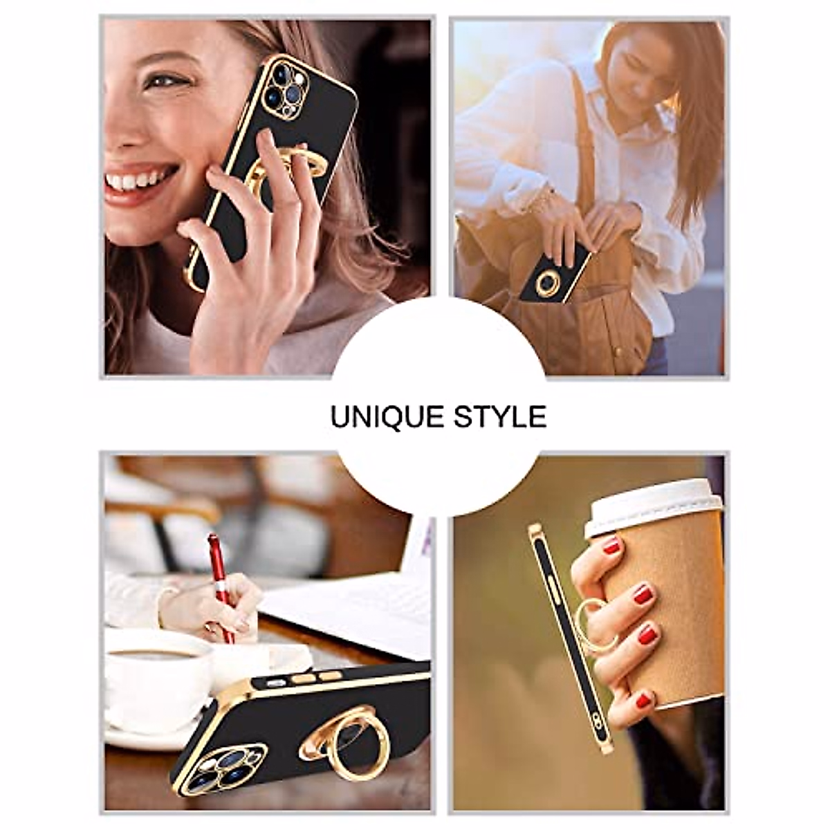 BENTOBEN iPhone 13 Pro Max Case with 360° Ring Holder, Slim Fit Shockproof Kickstand Magnetic Car Mount Supported Non-Slip Protective Women Men Girls Boys Case Cover for iPhone 13 Pro Max 6.7", Black