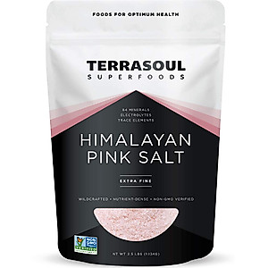 Terrasoul Superfoods Himalayan Pink Salt, 2.5 Lbs - Extra Fine | Trace Minerals