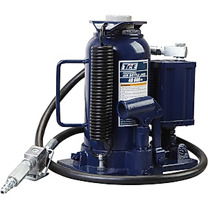 TCE TCE31001 Torin Pneumatic Air Hydraulic Bottle Jack with Manual Hand Pump, 20 Ton (40,000 lb) Capacity, Blue