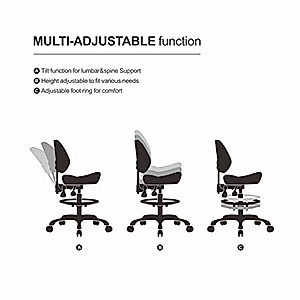 Kastele KASTELE Ergonomic Saddle Stool Swivel Rolling Saddle Chair Hydraulic Adjustable Stool with with Backrest