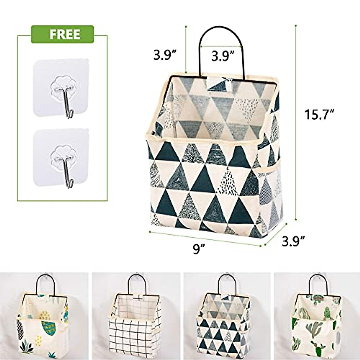 XIAOQI 2Pack-Wall Hanging Storage Bag, Waterproof Over The Door Closet Organizer Hanging Pocket Organizer, Linen Cotton Organizer Box Containers for Bedroom, Bathroom Dormitory