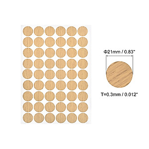 uxcell Screw Hole Cover Stickers, 21mm Dia PVC Self Adhesive Covers Caps for Wood Furniture Cabinet Shelf Wardrobe, Maple 6 Sheet/324pcs