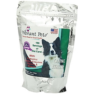 Vibrant Pets Canine Athlete | Complete Immune Booster, Dog Energy Supplement and Dog Skin Supplement for Health and Joint Support | All in One Nutrition for Active and Aged Dogs 16oz