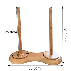 Geynutaly Double Wooden Yarn Skein Holder for Crocheting, Yarn Holder for Knitting Yarn Spindle Dispenser Crocheting Tool Easy Install Easy to Use