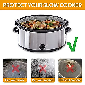 Silicone Slow Cooker Liners, Reusable Slow Cooker Liners For Crock-Pot 7-8-10 Quart Oval, Dishwasher Safe and BPA Free