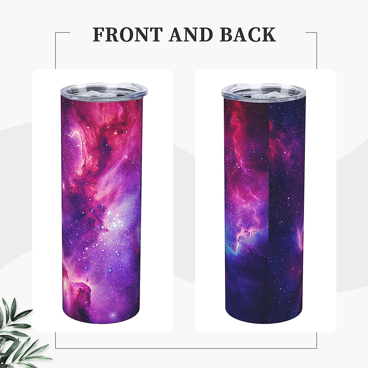 Tangopi Pink Purple Galaxy 20 oz Tumbler with Lid and Straw Insulated Travel Coffee Mug Reusable Spill Proof Coffee Cups Stainless Steel Water Bottle for Hot and Cold Drinks