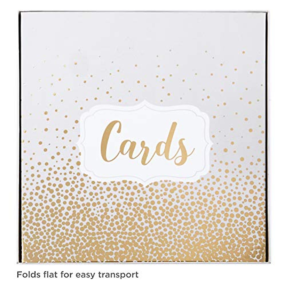 Hallmark 10" Elegant Card Receiving Box (Pearl and Gold Dots) for Weddings, Graduations, Retirements, Birthdays, Open Houses, Anniversaries