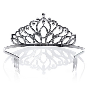 Taylor Molded Tiara, 2.5 Inches, Woman's Crown, Prom Tiara, Homecoming, Silver Wedding Tiaras and Crowns for Women, Bride Royal Queen Headband, Princess, Quinceanera, Headpieces for Birthday