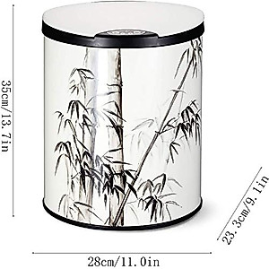 LXXSH Creative Living Room Bedroom Smart Trash Can 9L Household Trash Can with Lid Metal Automatic Induction Trash Can Round Barrel-Shaped Office Trash Can