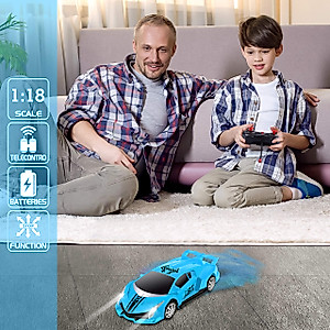 Remote Control Car, 2.4Ghz 1/18 Scale Model Racing Car Toys, RC Car for Kids and Boys with Cool Led Lights, Hobby RC Cars Toys Birthday Gifts for Age 3 4 5 6 7 8-12 Year Old Boys Girls