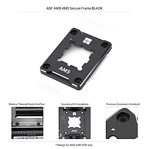 Thermalright ASF-Black AM5 CPU Holder, Corrective Anti-Bending Fixing Frame, AM5 Full-fit Fixed Non-Marking Mounter, AM5 Anti-Bending Contact Frame, CPU Cooler Standard
