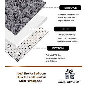 Decorway Shag Area Rug, 2x3 Feet, Tie-Dyed Grey Ultra Soft Indoor Rectangle Plush Fuzzy Rugs, Non-Slip Shaggy Furry Carpets for Kids Playroom Bedroom Home Decor