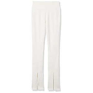 The Drop Women's Uma High Rise Fitted Slit Front Flare Pull-on Pant, Ivory, M