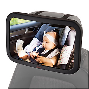Lusso Gear Car Seat Protector + Baby Backseat Mirror for Car - Baby Travel Essentials - Protect Car Seats and Keep on Eye on Your Baby - Waterproof Car Seat Protector for Child Car Seat