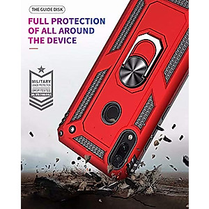 Strug for Xiaomi Redmi Note 7/Redmi Note 7 Pro Case,Heavy Duty Shockproof Protection Built-in 360 Rotatable Ring Magnetic Car Mount Case with Screen Protector for Xiaomi Redmi Note 7(Blue)