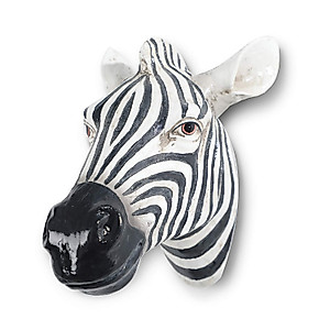 Ksoulyer Polyresin Faux Zebra Head Wall Hanging, Handmade Wall Charmers for Farm House, Animal Head Home & Garden décor