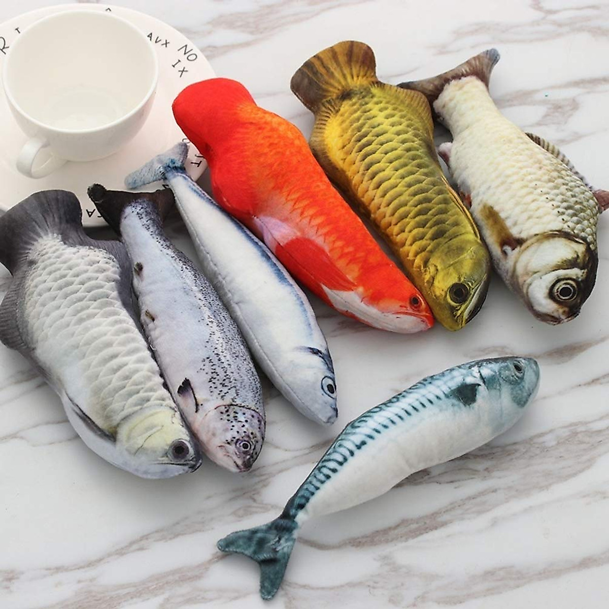 Toyvian Plush Fish Soft Fish Toy for Cat, Mini Fish Pillow Cat Stuffed Fish Carp Plush Pillow 3D Soft Fish, Mini Realistic Fish Pillow Simulation Fish Plush Toy Pet Toy
