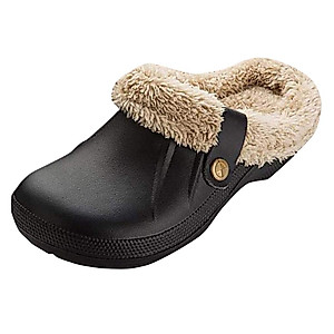 TooTu Waterproof Slippers Women Men Plush Lined Clogs Winter Garden Shoes Warm House Slippers Indoor Outdoor