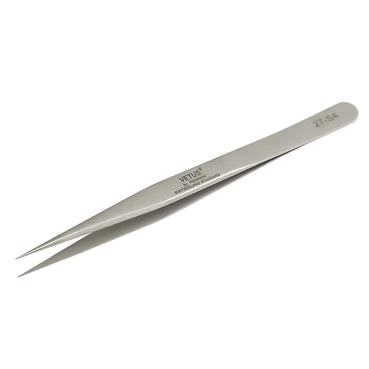 Vetus Slant Tip Tweezers Stainless Steel Pointed Eyebrow Lash Pro Tool High Precision (27-SA)