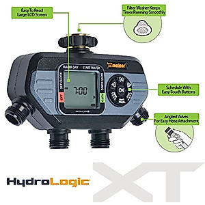 Melnor 73280 Digital Water Electronic Hose Timer, 4 Zone, Black/Gray