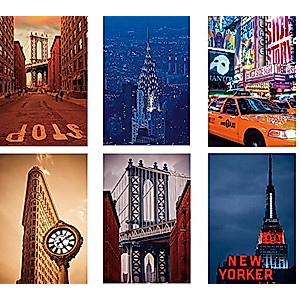 New York Postcards Set of 30 Styles. Collectible Edition of NYC Souvenirs Post Cards 4 x 6 of NY Landmarks, Skylines and Aerial Views. Made in USA