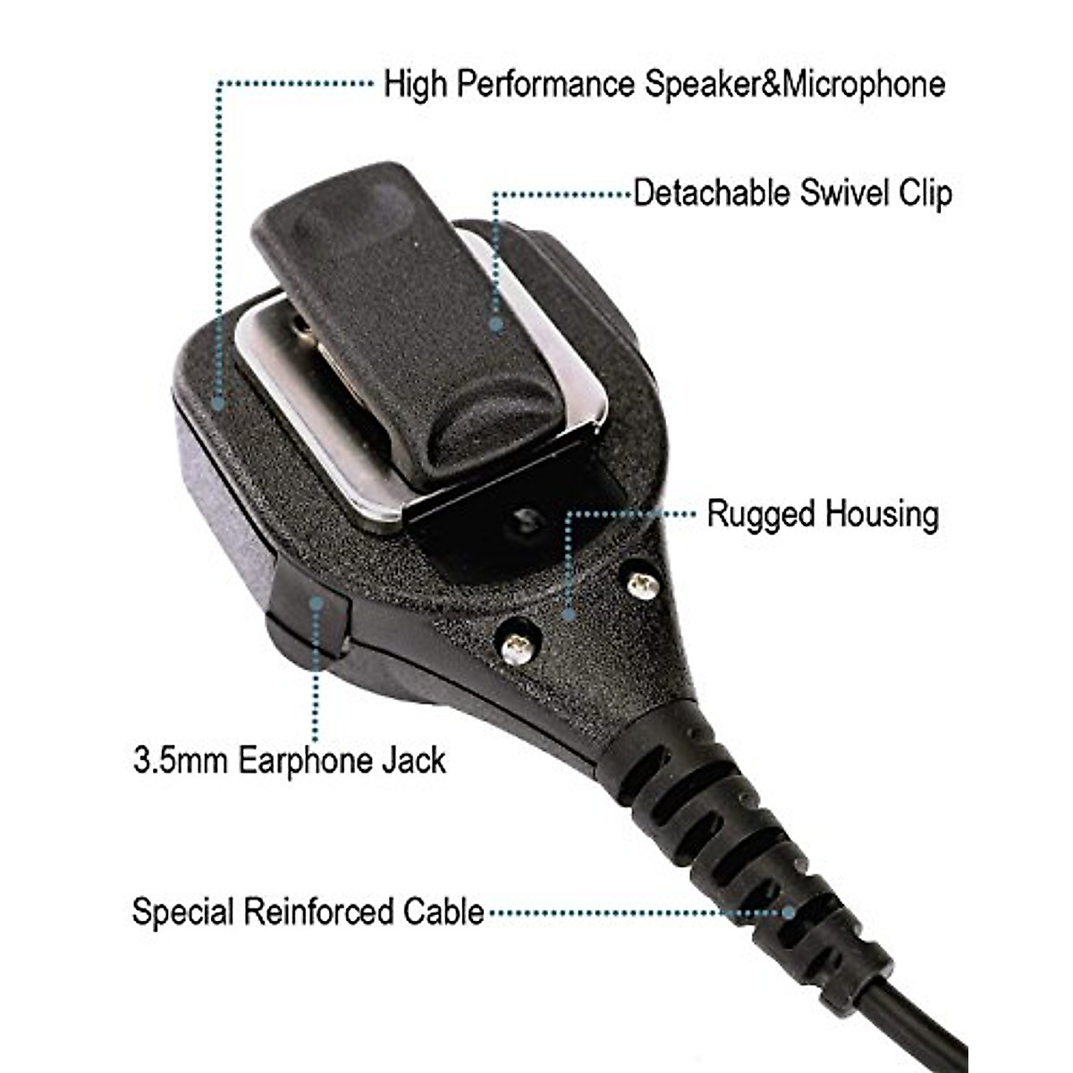 V&L Speaker Mic Compatible with Motorola Radios APX4000 APX6000 APX7000 XPR6350 XPR6550 XPR7350 XPR7550（ APX 4000 6000 7000 XPR 7550 7350 6550, Noise Reduction Shoulder Microphone with 3.5mm Earpiece