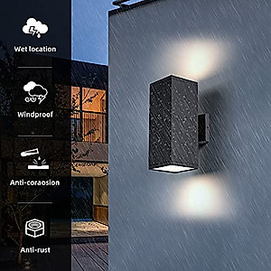 Double century Modern Outdoor Wall Lights,Porch Light Outdoor Wall,Aluminum Outdoor Wall Sconce,Exterior Up and Dwon Lighting for House,Doorway,Patio, Outside Light for A19 Bulb