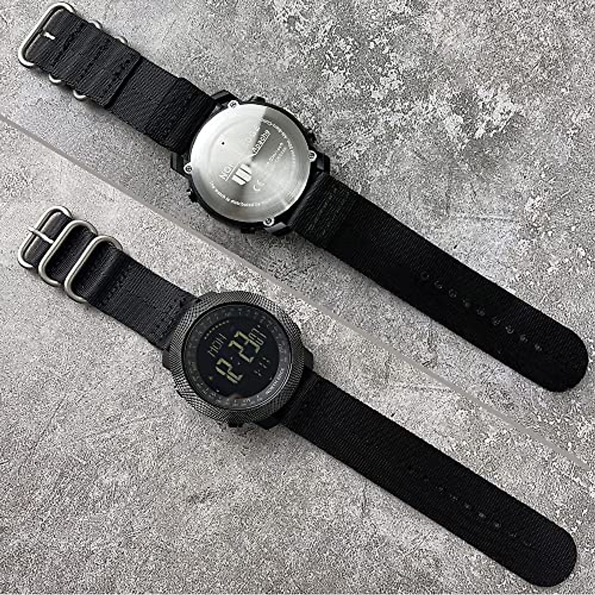 North Edge Apache Tactical Sports Watches for Men Outdoor Survival Military Compass Rock Solid Digital Watches with Durable Band, Steps Tracker Pedometer Calories (Black)
