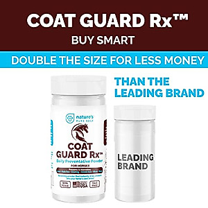 Coat Guard Rx™ Large 16 oz. Daily Preventative Powder for Horses - Coat and Skin Treatment & Dry Shampoo for Horses.