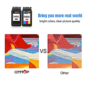 CMTOP Compatible Ink Cartridge Replacement for Canon Ink Cartridges 245 and 246, for Canon PIXMA MG2522 MG2520 MX490 MX492 MG2920 MG2922 IP2820 TS3122 MG2420 MG2922 Printer, 1 Black+1 Tri-Color
