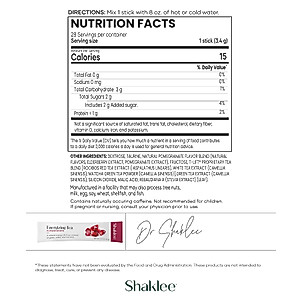 Shaklee - 180® Energizing Tea - Blend of Green Matcha, White, and Red Teas for Gentle Energy Lift - Energy Boost On-the-Go Packets - Hot or Cold - Pomegranate Flavor - 28 Servings