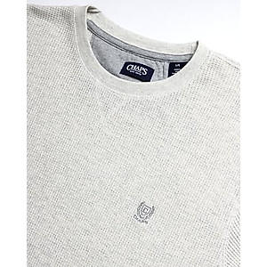 Chaps Men's Long Sleeve Shirt – 2 Pack Casual Thermal Crewneck Shirt - Waffle Knit Shirt for Men (M-XXL), Size Large, Navy/Oatmeal