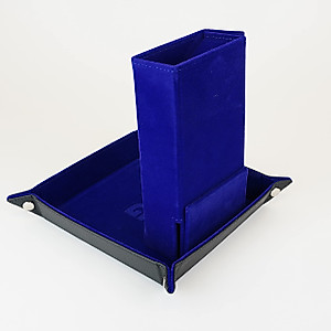 Metallic Dice Games FanRoll Fold Up Dice Tower: Blue, Role Playing Game Dice Accessories for Dungeons and Dragons