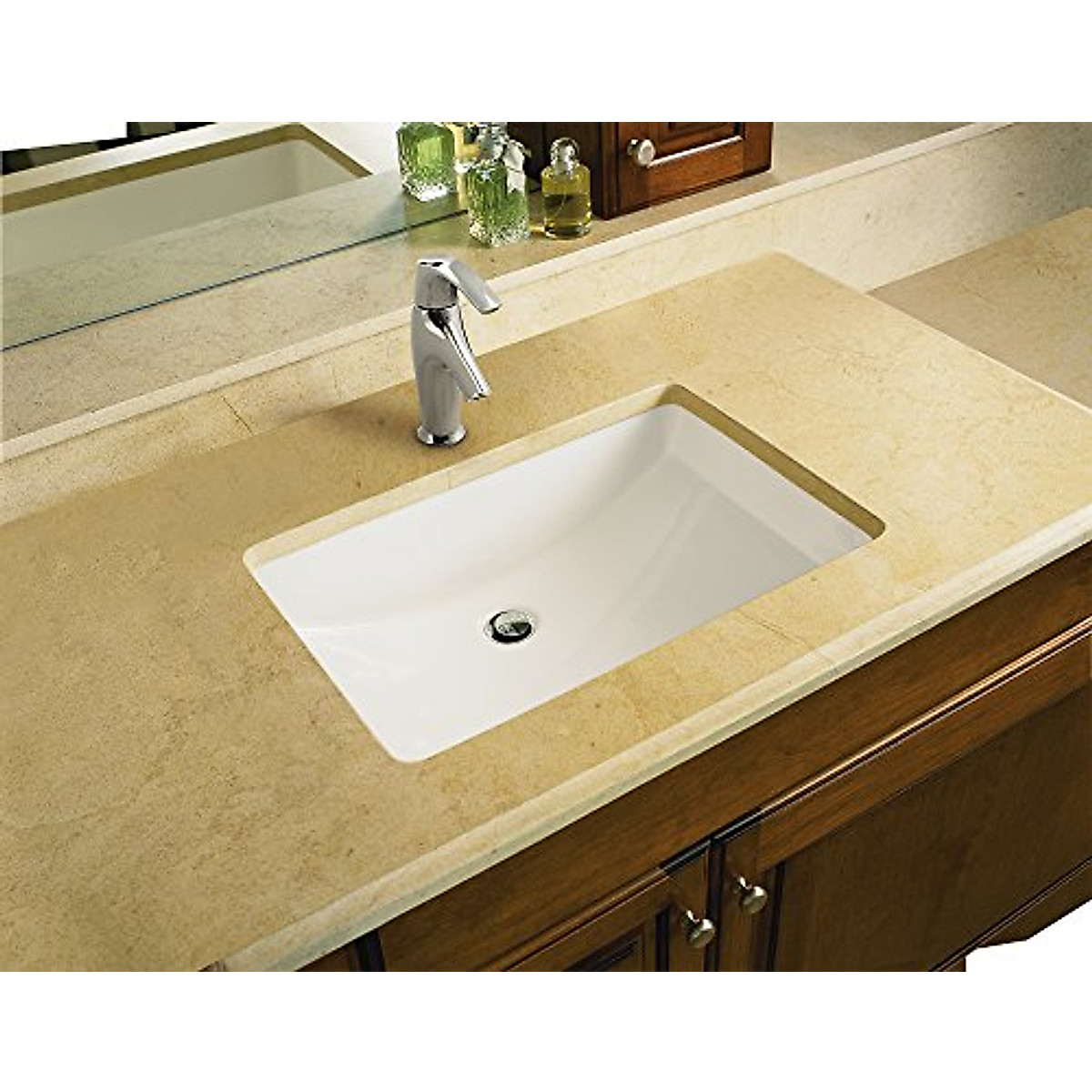 KOHLER 2215-0 Ladena Rectangular undermount Bathroom Sink with Curved Bottom, 23-1/4" W x 16-1/4" L, White