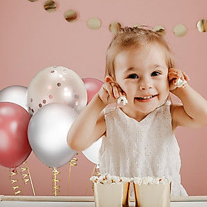 110 Pack Maroon Balloons Garland Arch Kit,GAGAKU 12/10/5 Inches Burgundy Red White Sliver Latex Confetti Balloons for Women Kids Birthday Wedding Bride Bachelorette Retirement Party Decorations